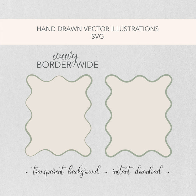Wavy Squiggly Wide Frame Border SVG Suitable for 8x10 | Vector Editabl ...