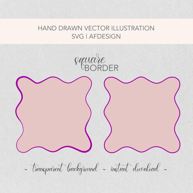 Wavy Square Squiggly SVG Border Frame | Editable Template | Wedding ...