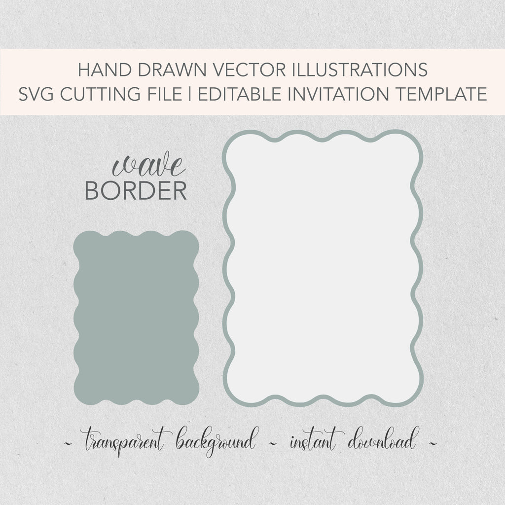 Wave Scallop Edge Cut File | Editable SVG Template File | Adore Paper ...