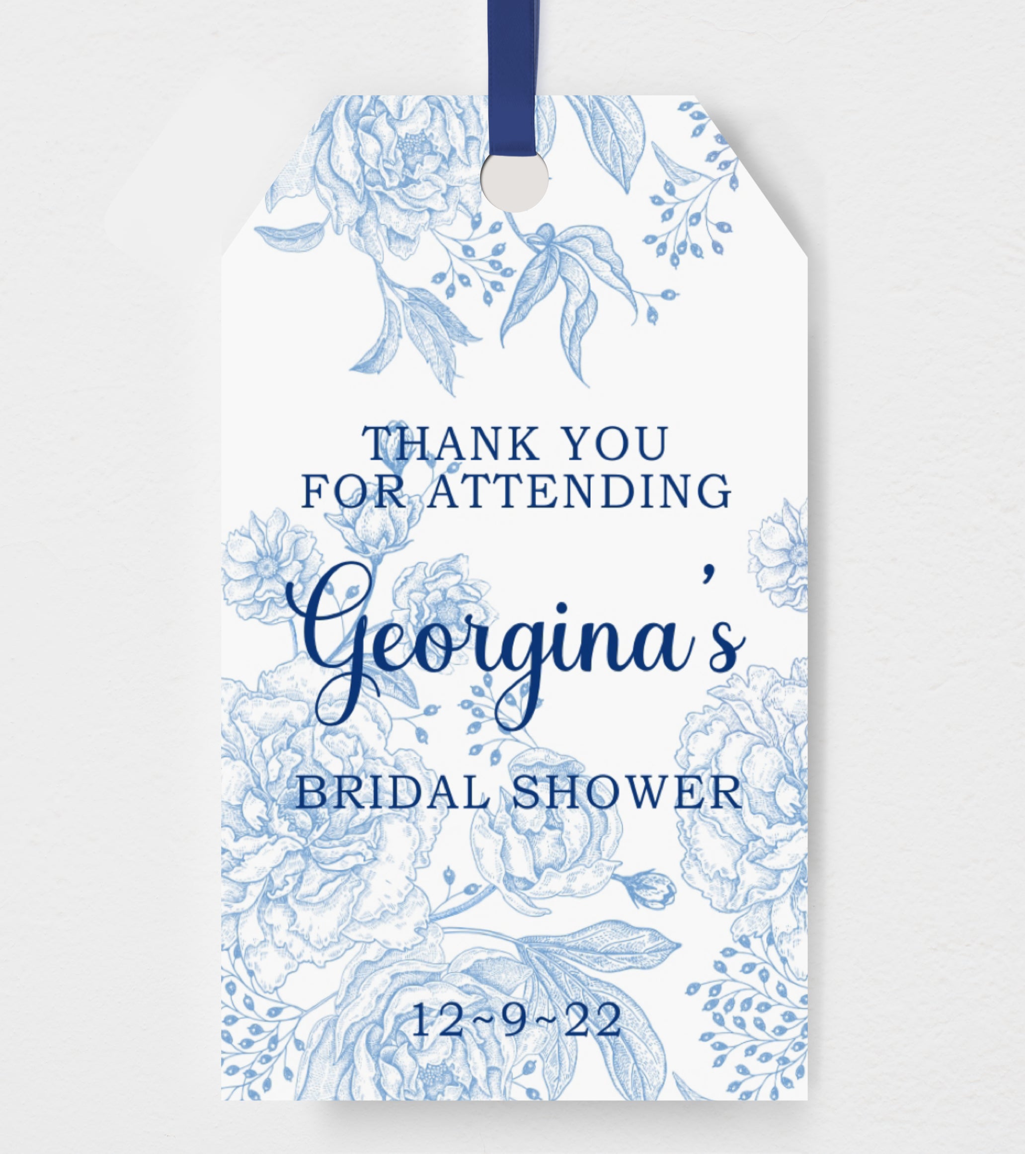 French Toile Tag Design Digital | Adore Paper and Digital